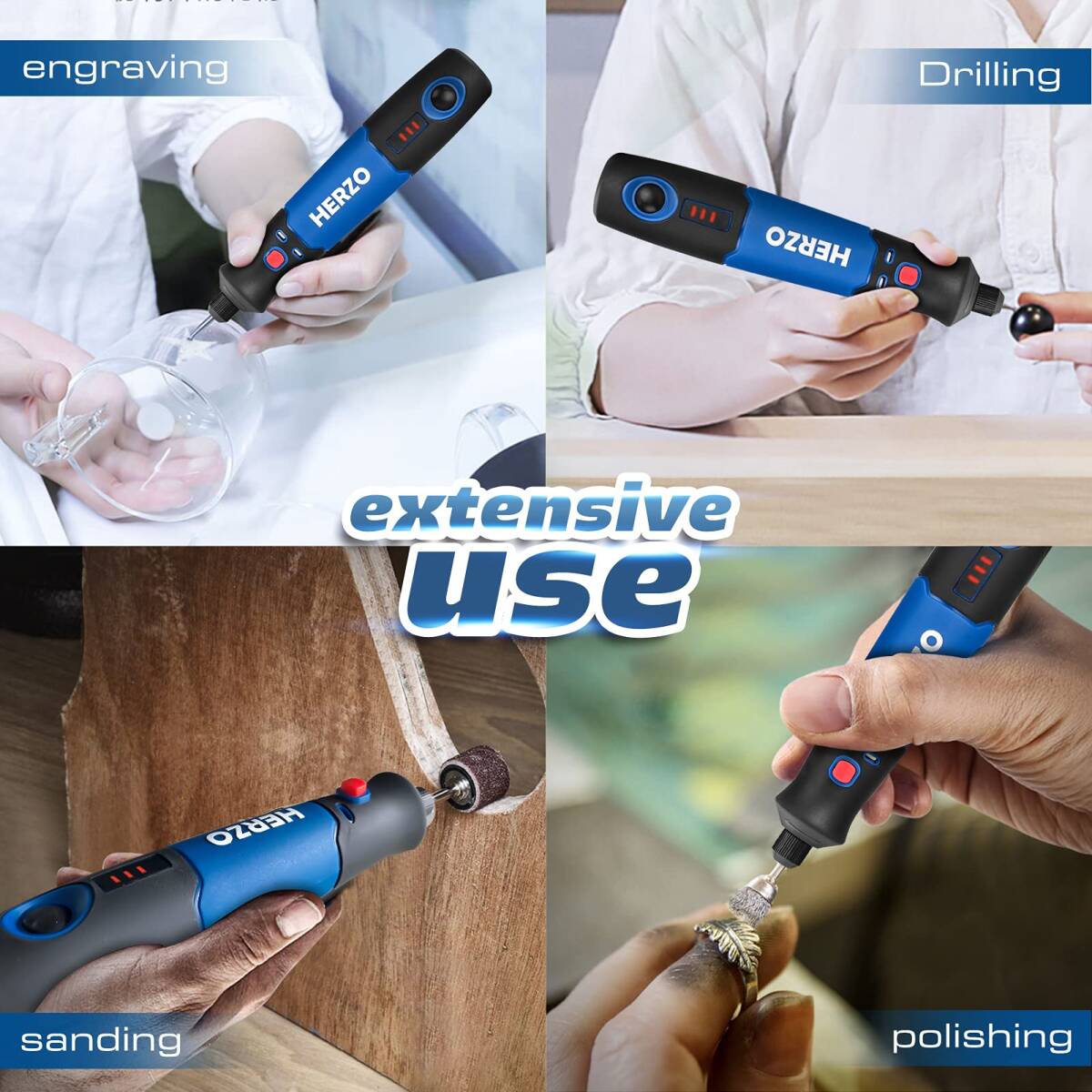 Yahoo!オークション - 3.7V 高速回転 3段変速 32PCSビット 充電式 ミ...