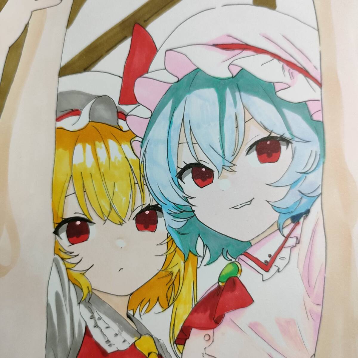 Yahoo!オークション - 手描き イラスト レミリア・スカーレット×フラ...