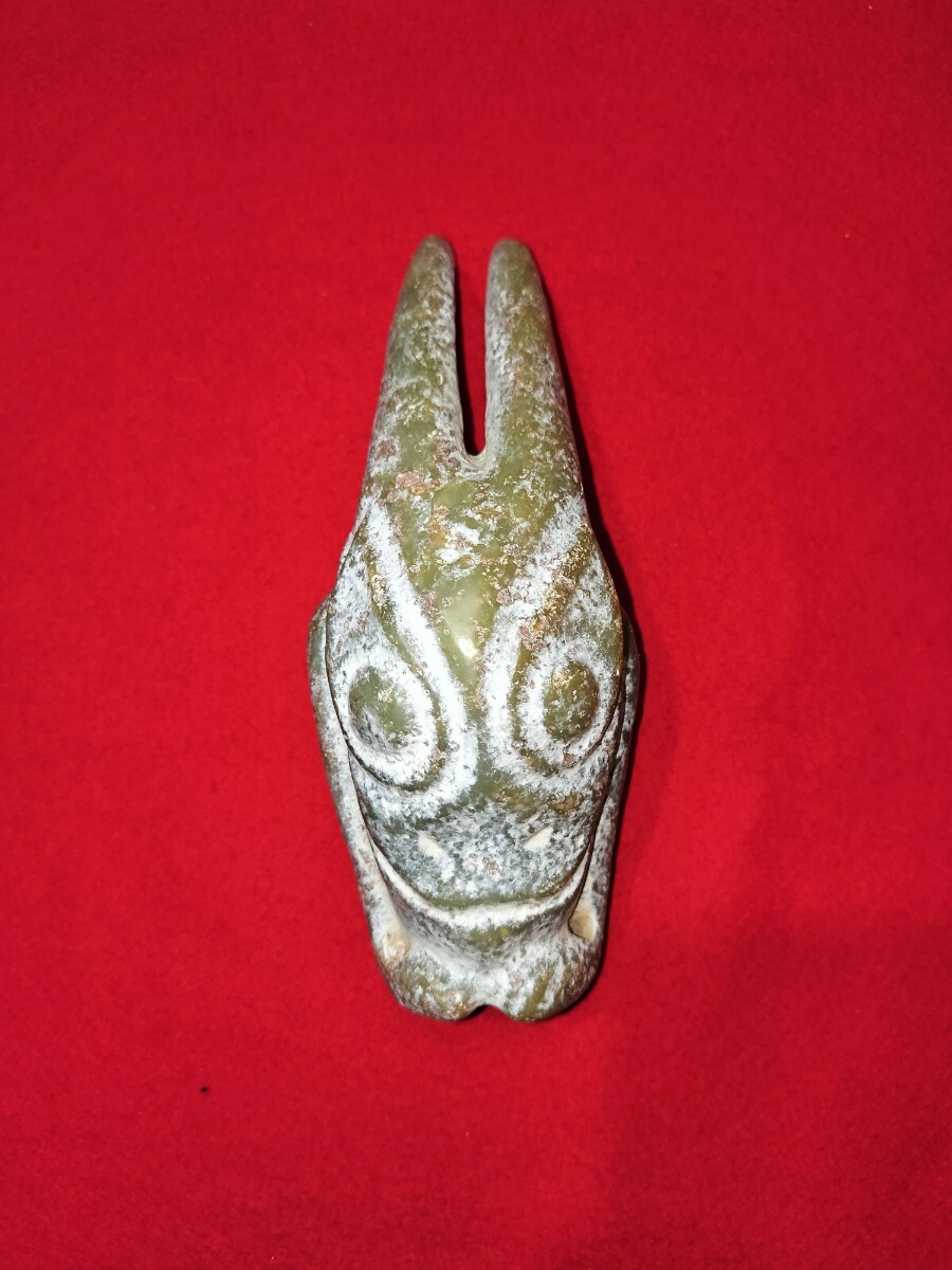 【樂淘letao】日本代購代標第一品牌－玉器 人面 置物 中国 石製 古玉 人形 彫刻 石彫 和田玉 唐物 古代文明 石器 書道具 書道 美術 祭祀 北方民俗 民藝 出土 玉石 内蒙古 文房具