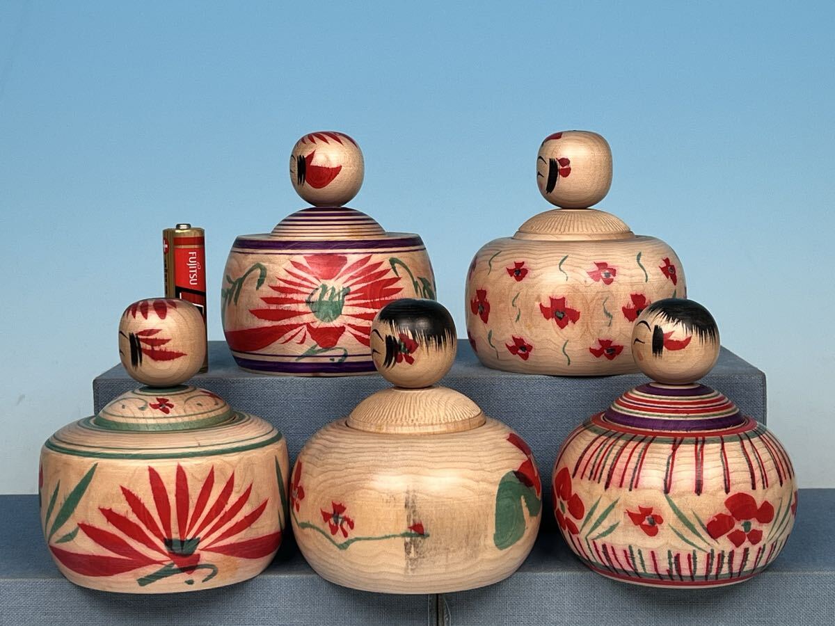 Yahoo!オークション - 伝統こけし 佐藤英太郎えじこ5個組 〔664〕