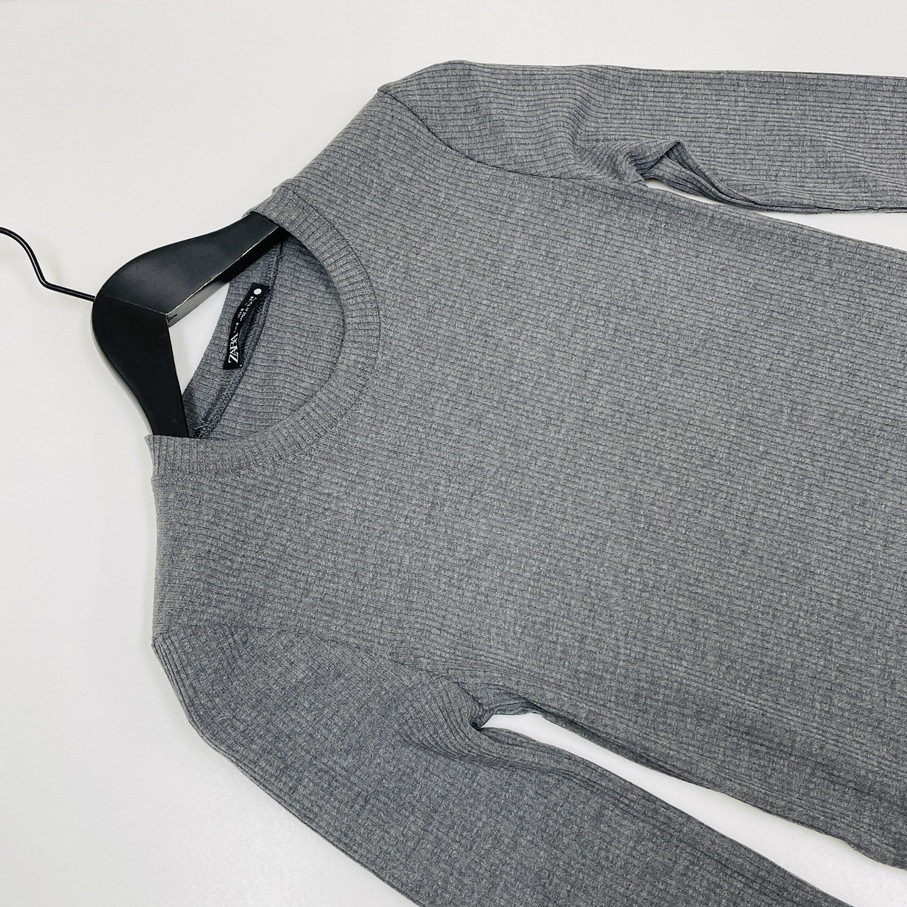 Yahoo!オークション - ZARA /S/ グレー リブニットワンピース レディー...