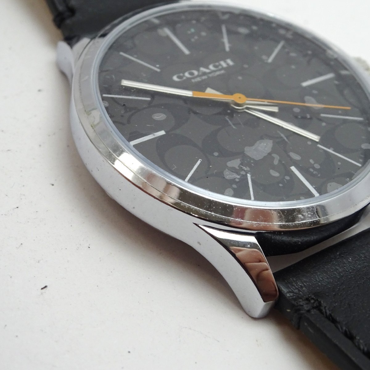 Yahoo!オークション - 1円開始 稼働 コーチ CA.118.2.112.1640 ブラッ...