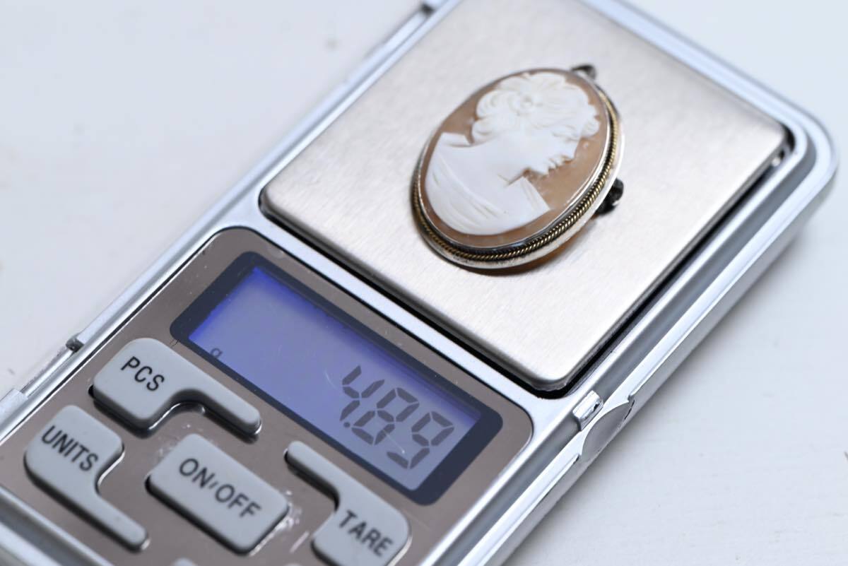 Yahoo!オークション - 24/7 11 37 在銘有り K14 925 刻印 カメオ ブロ...