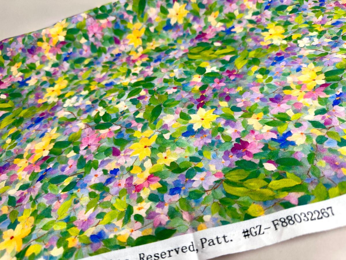 Yahoo!オークション - USAシーチング綿生地幅110cm×50cm.緑黄花2267