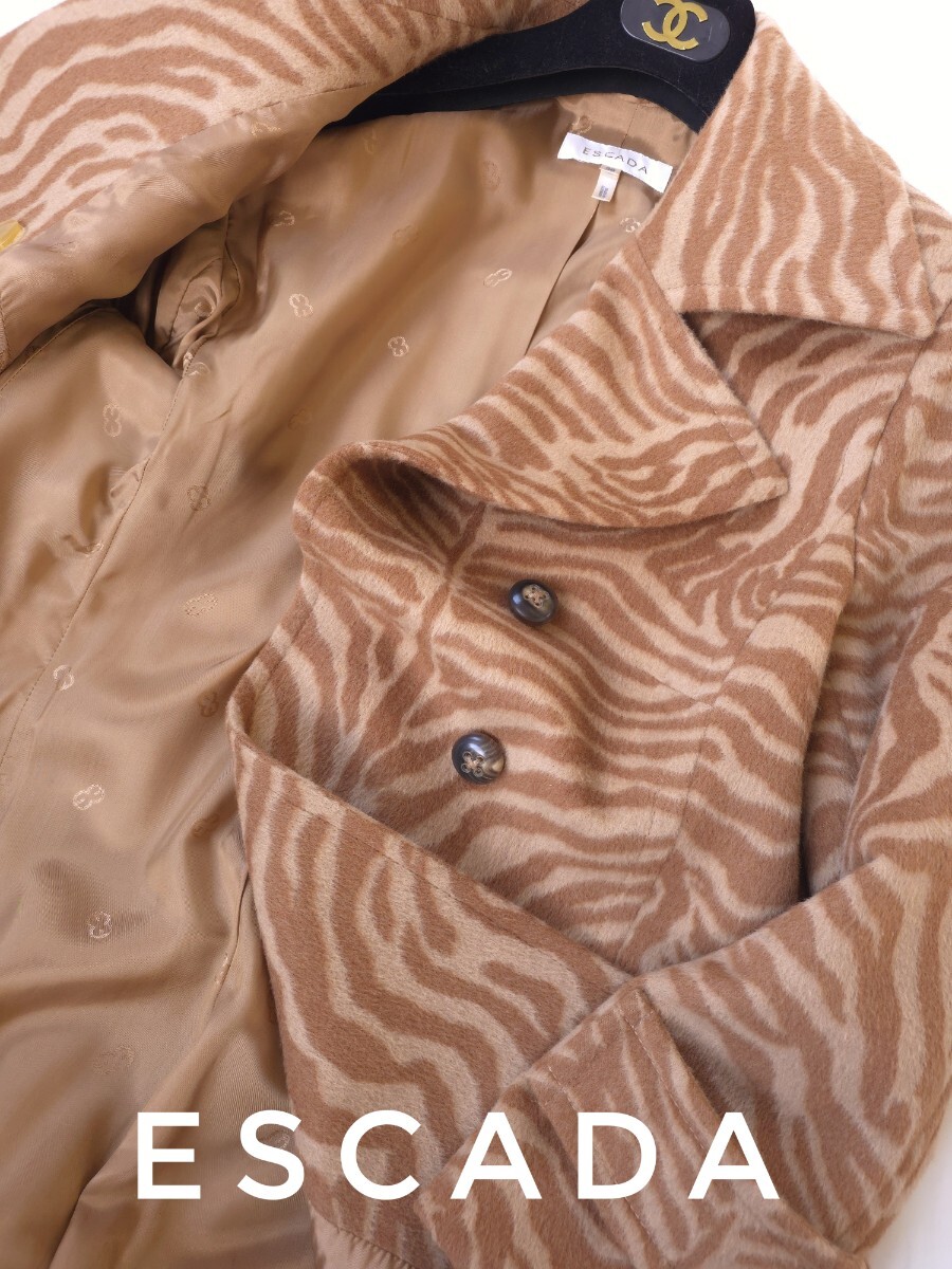 Yahoo!オークション - 超高級 極美品 ESCADA 最高級チェスターコート本...