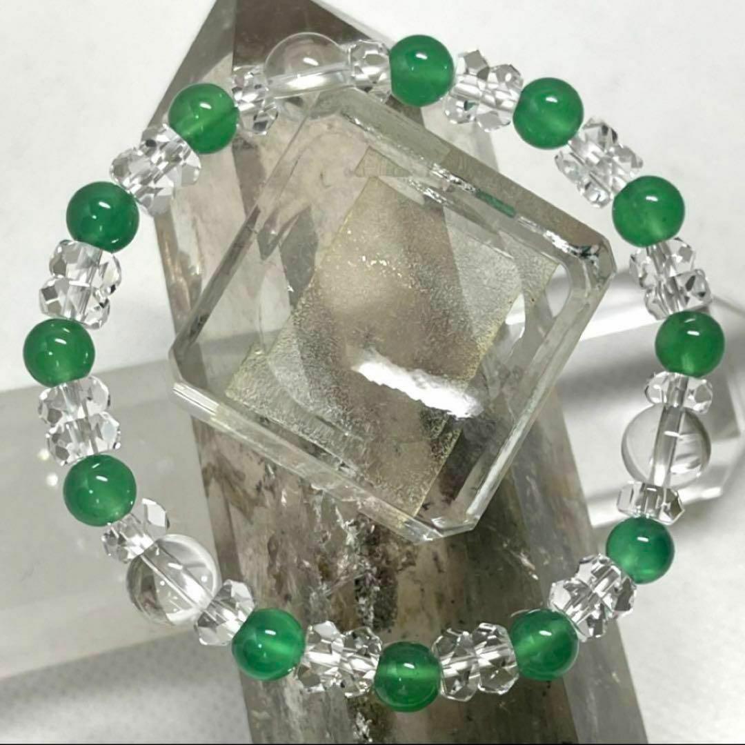 Yahoo!オークション - 緑瑪瑙 パワーストーンブレスレット 内径約15cm