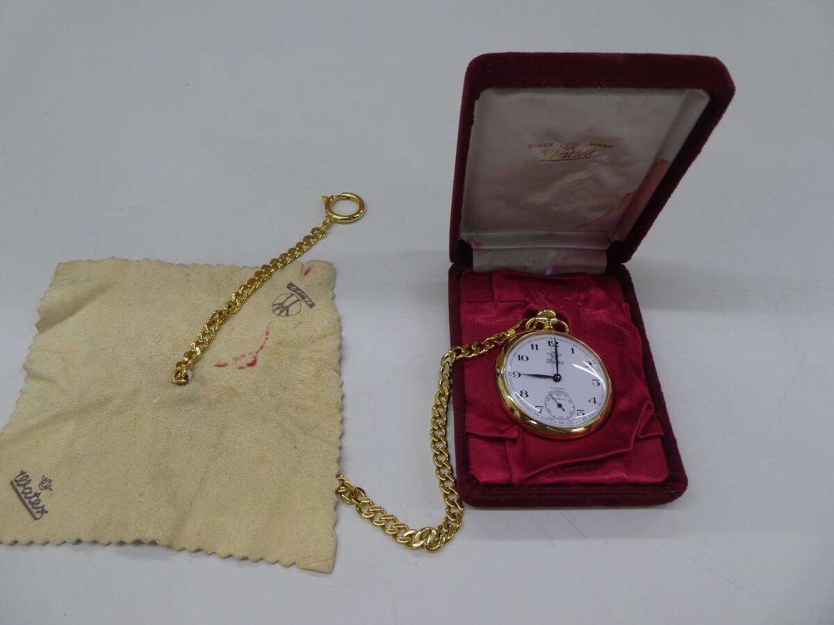 Yahoo!オークション - Watex ワテックス 懐中時計 ゴールドカラー ス...