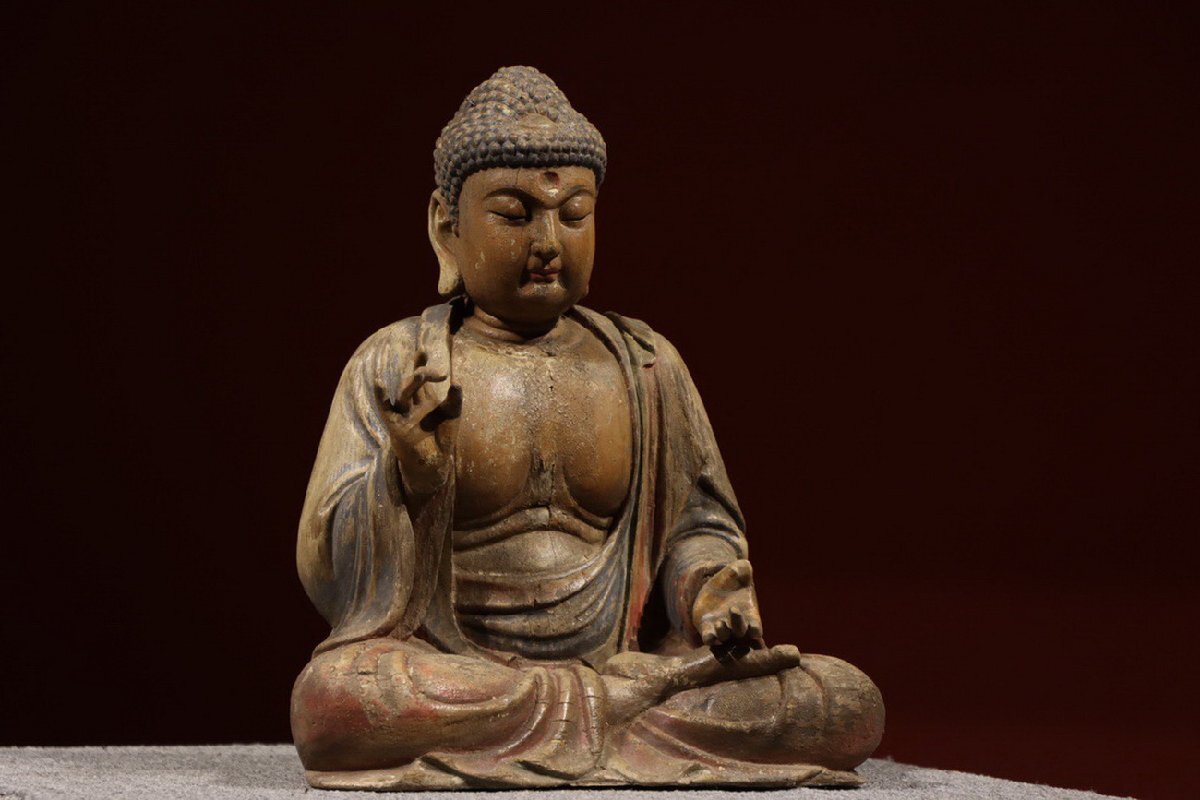 Yahoo!オークション - 【清】某収集家放出品 明時代 木彫り 阿弥陀如来...