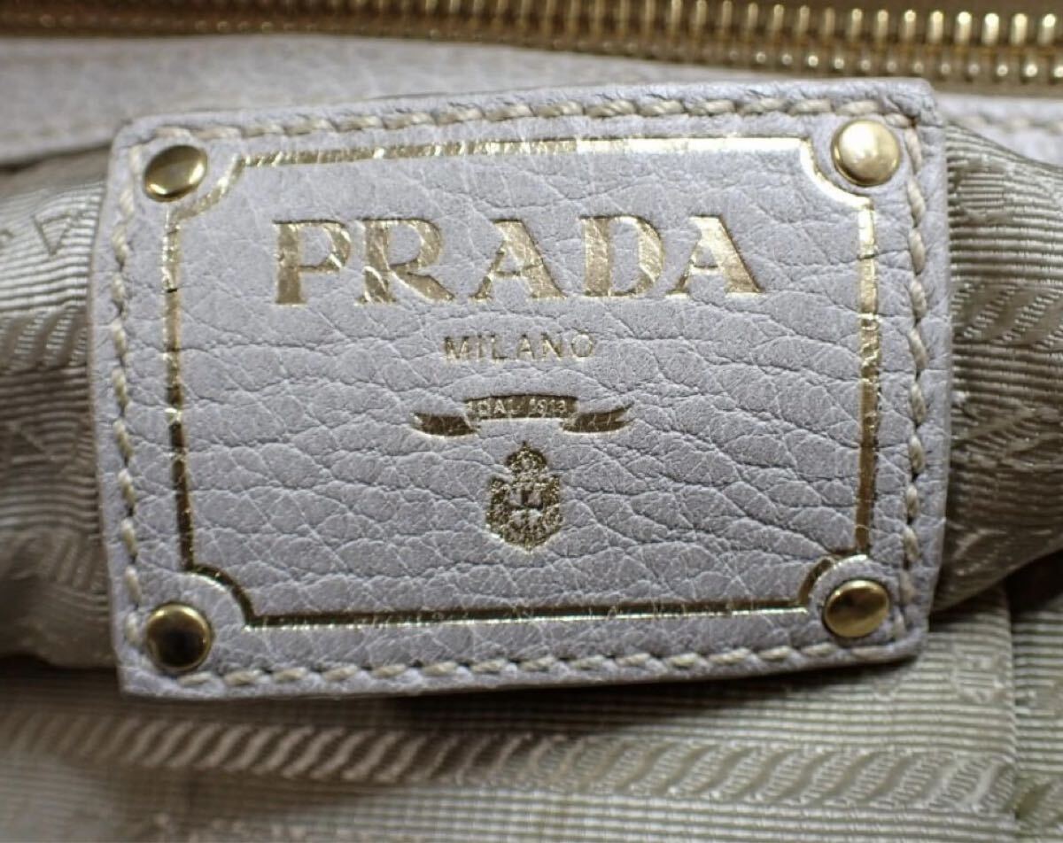 Yahoo!オークション - 【106-009】Prada レザー ハンドバッグ ロ...