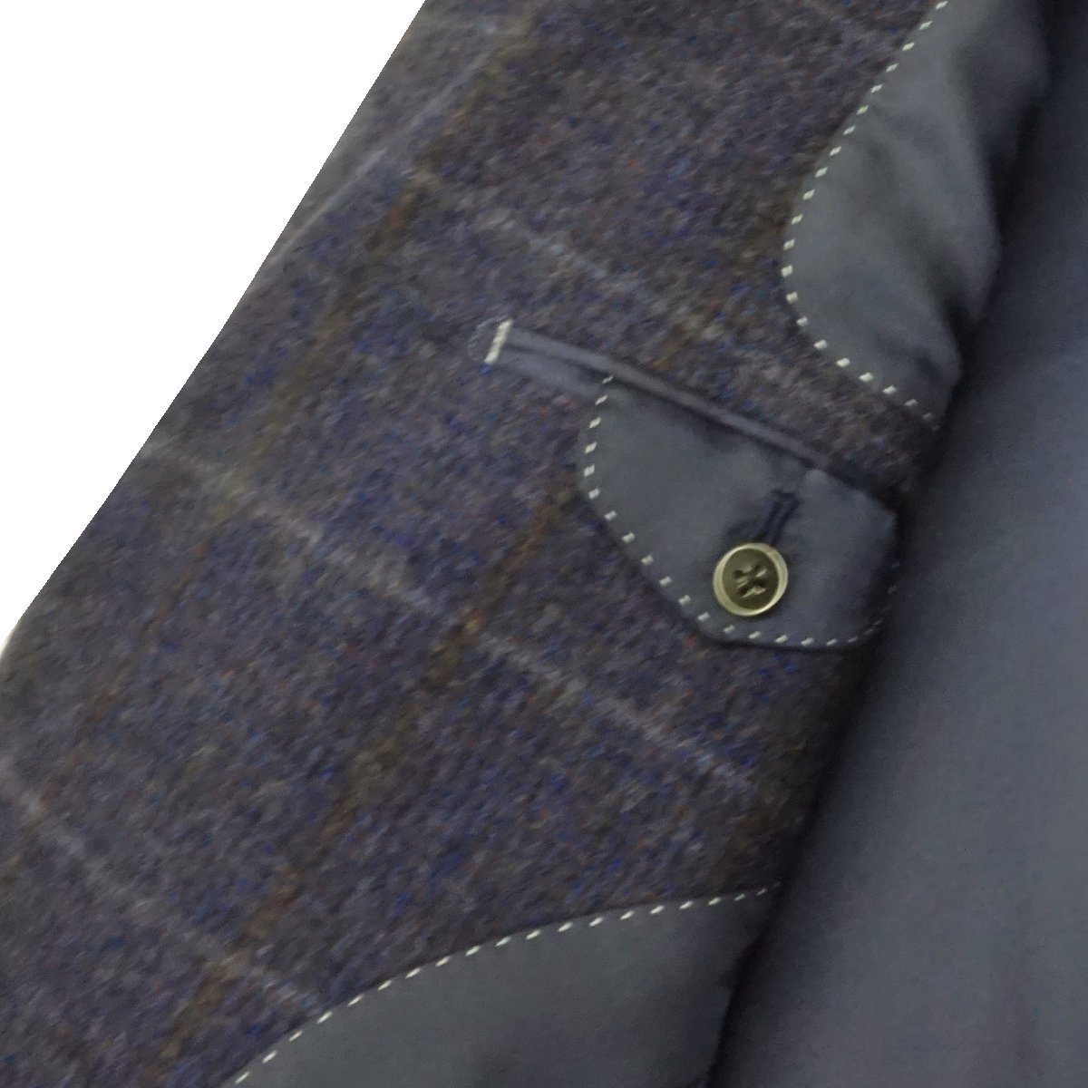 Yahoo!オークション - 【 秋冬ジャケット 】明るい紺地に茶とグレーの...