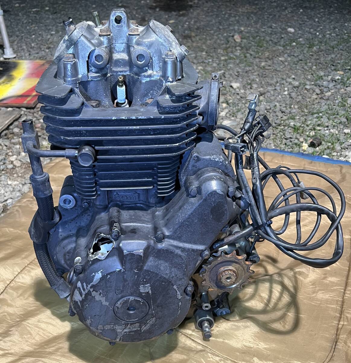 Yahoo!オークション - ジェベル250 SJ44A 絶好調 純正 エンジンASSY 圧...