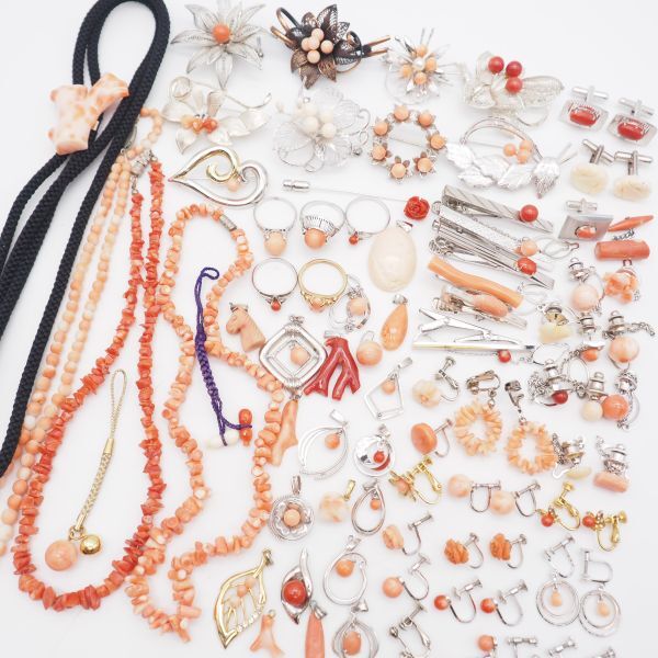 Yahoo!オークション - (SM1104) 1円 珊瑚 アクセサリー 大量セット サ...