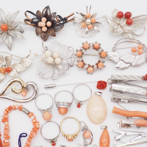 Yahoo!オークション - (SM1104) 1円 珊瑚 アクセサリー 大量セット サ...