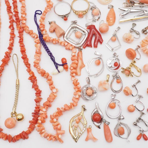 Yahoo!オークション - (SM1104) 1円 珊瑚 アクセサリー 大量セット サ...