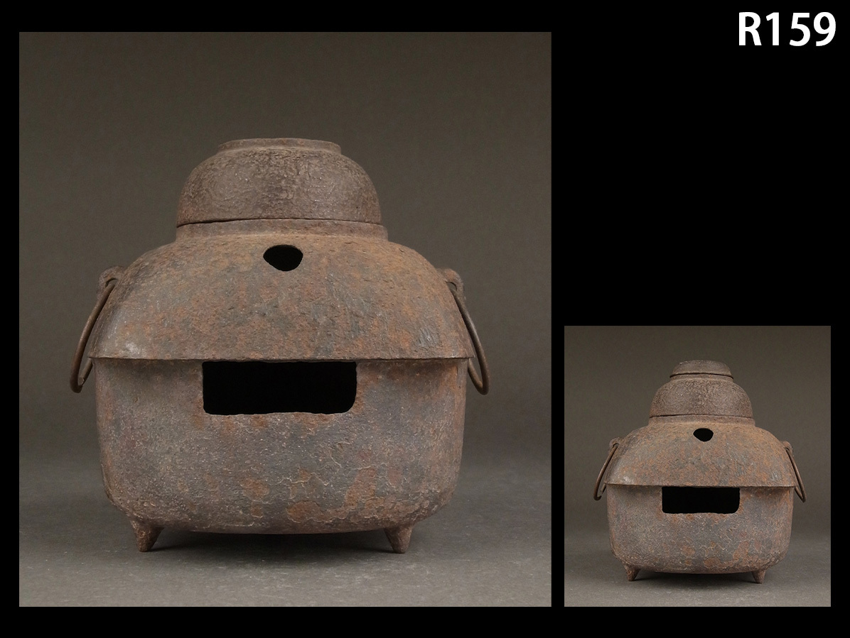 【樂淘letao】日本代購代標第一品牌－R159☆時代茶道具 鉄地 屑屋形 涼爐/茶釜 羽釜 飯釜 湯沸 瓶掛 涼炉