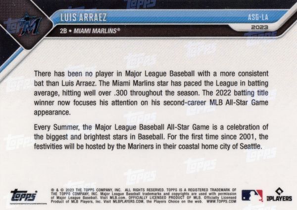 Yahoo!オークション - Topps Now Luis Arraez Miami Marlins MLB All-S...
