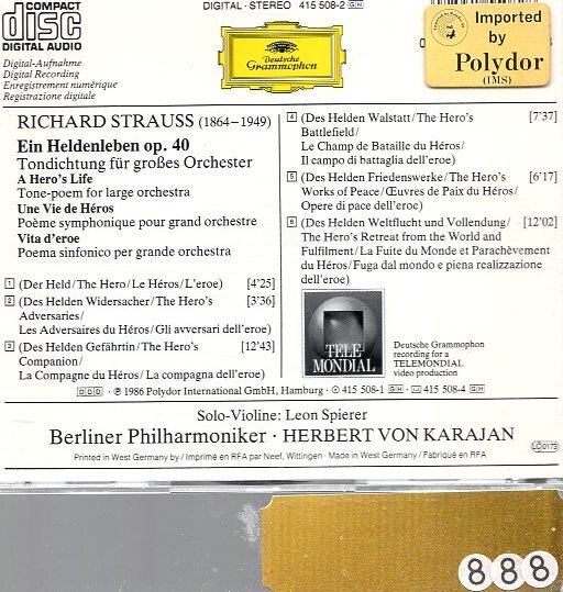 Yahoo!オークション - R.シュトラウス 英雄の生涯 ベルリン・フィルハ...