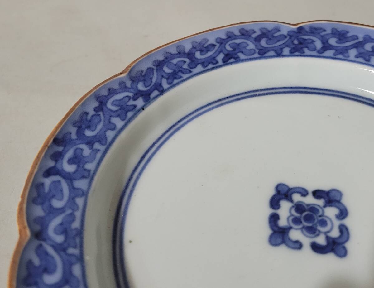 【樂淘letao】日本代購代標第一品牌－古美術柳 古伊万里 藍柿 四弁花 蛸唐草文変型皿 江戸前〜中期