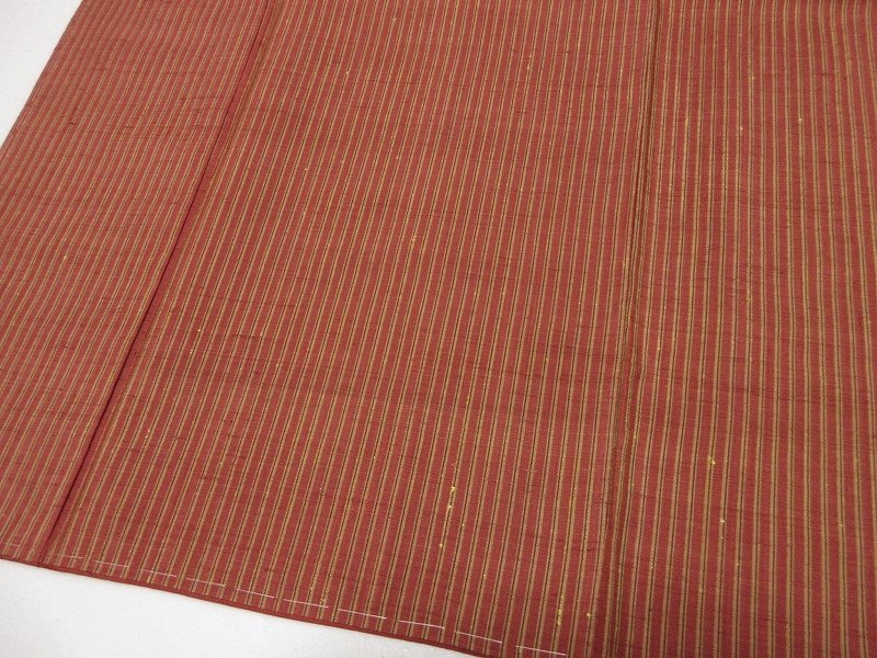 Yahoo!オークション - ドークブア 紬 縦縞 茶 しつけ付 極上の逸品 509