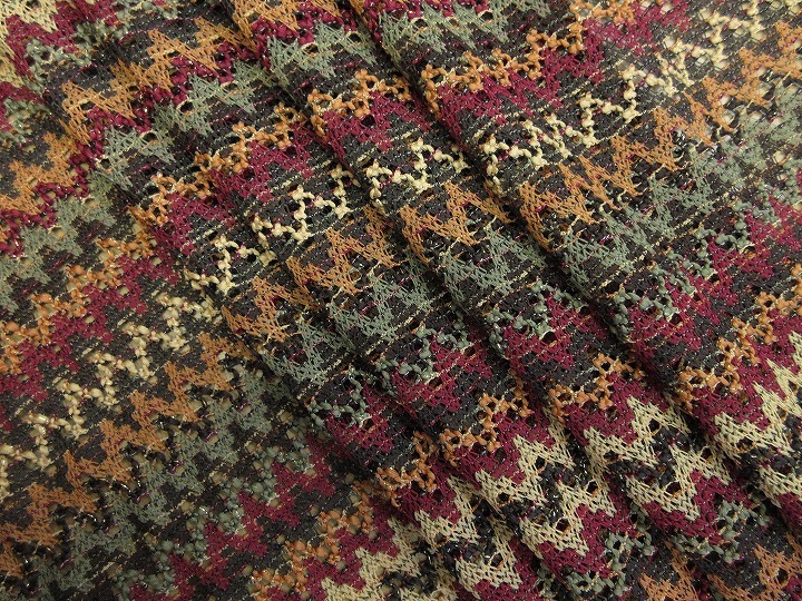 Yahoo!オークション - 最終 ポリ100 レースニット ラメ ジャガード風 ...