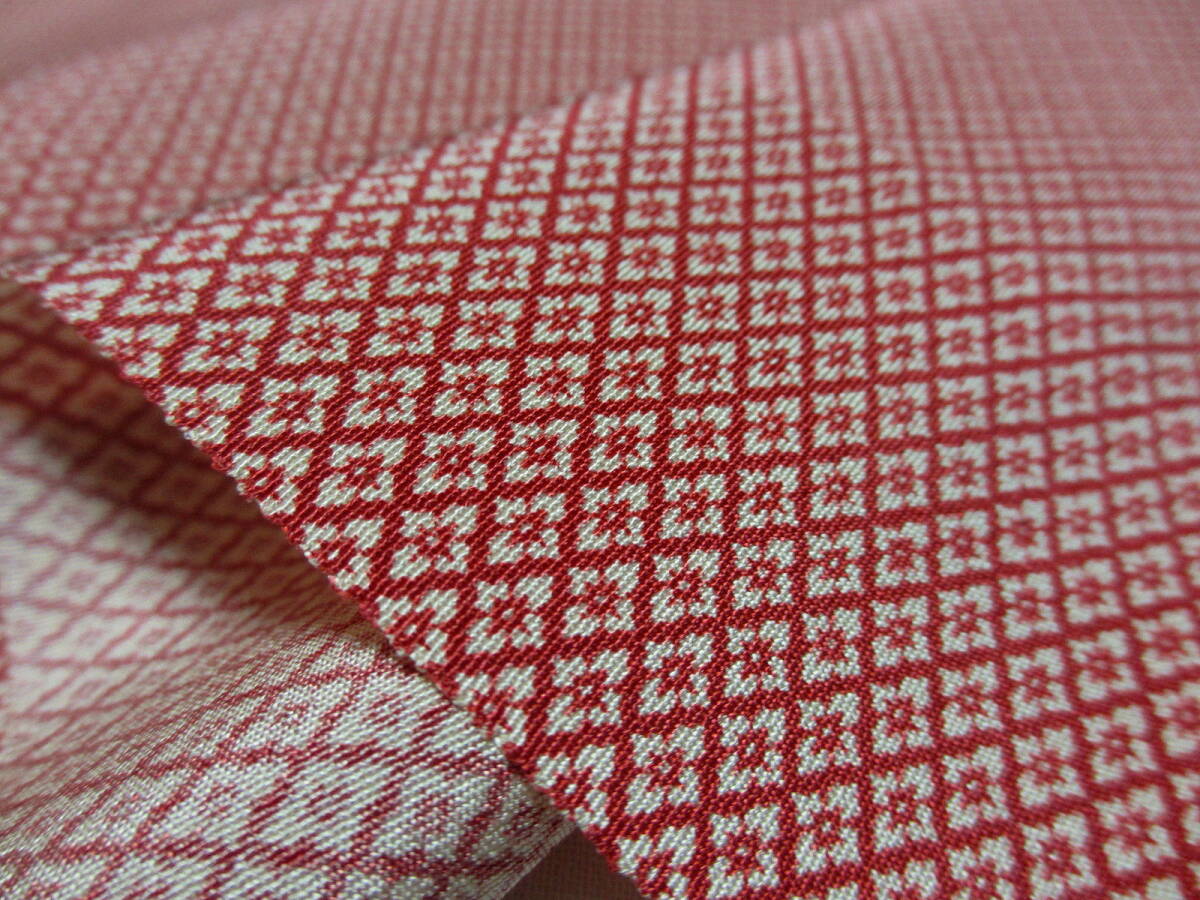 Yahoo!オークション - H305 正絹 赤 小さな花菱柄 はぎれ 36cmx100cm...