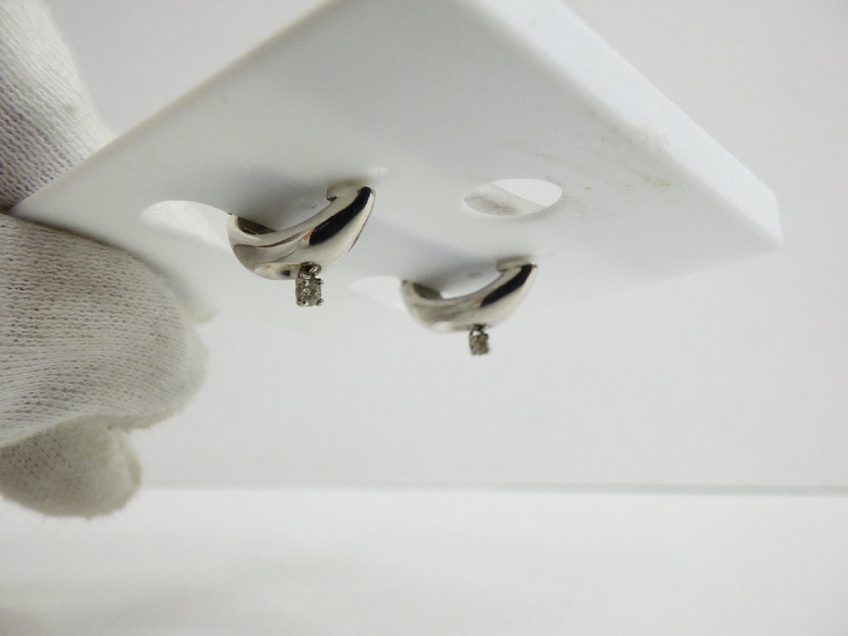 Yahoo!オークション - イヤリング SV シルバー ダイヤ 0.03ct USED