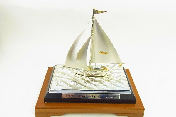 Yahoo!オークション - A719-J42-93 船 置物 SILVER E.P 現状品②