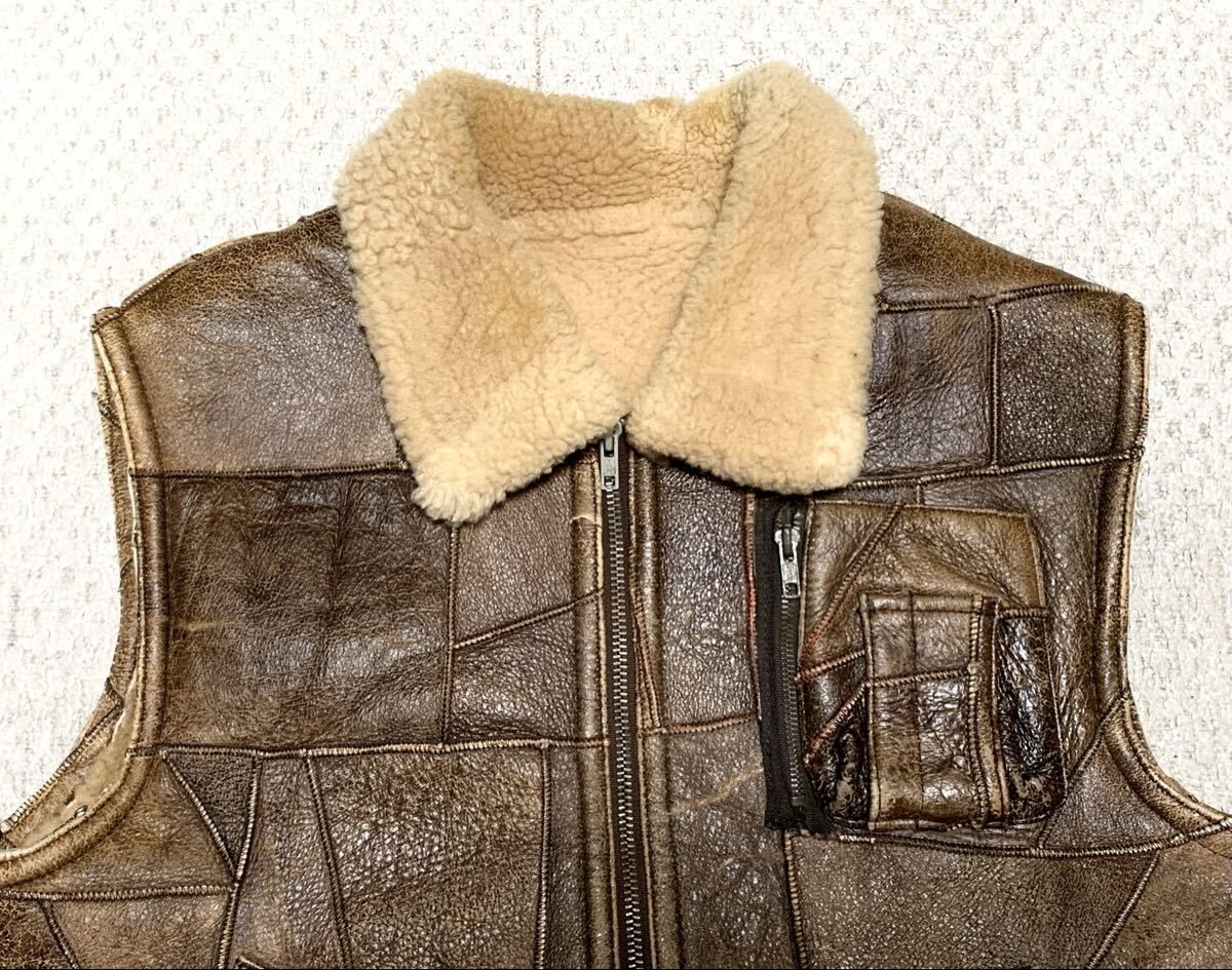 Yahoo!オークション - 韓国製.リアル ムートン レザー ノースリーブ ジ...