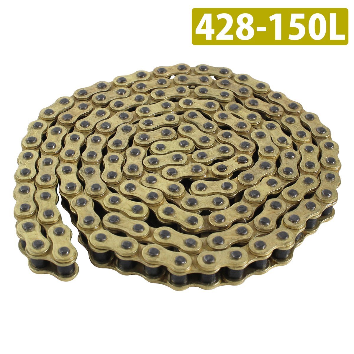 Yahoo!オークション - 『428-150L』 汎用 バイク ゴールドチェーン ノ...