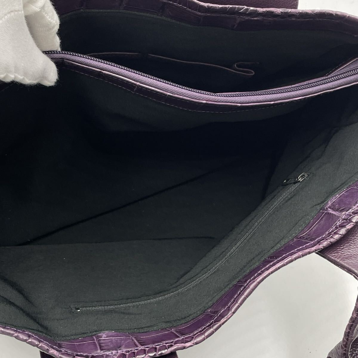 Yahoo!オークション - 定価65万 クロコダイル パープル トートバッグ ...