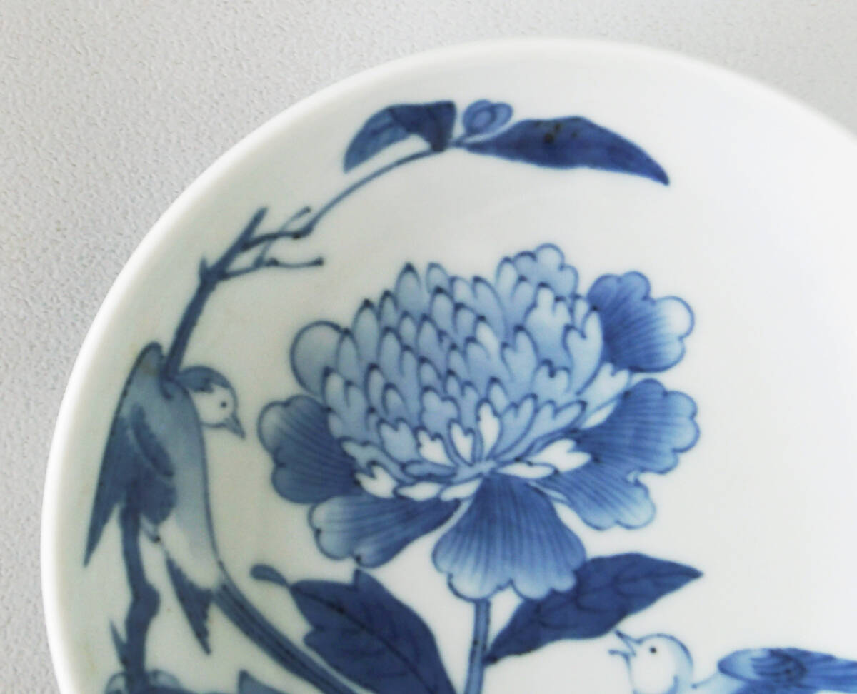 Yahoo!オークション - 染付 牡丹 鳥の図 小皿