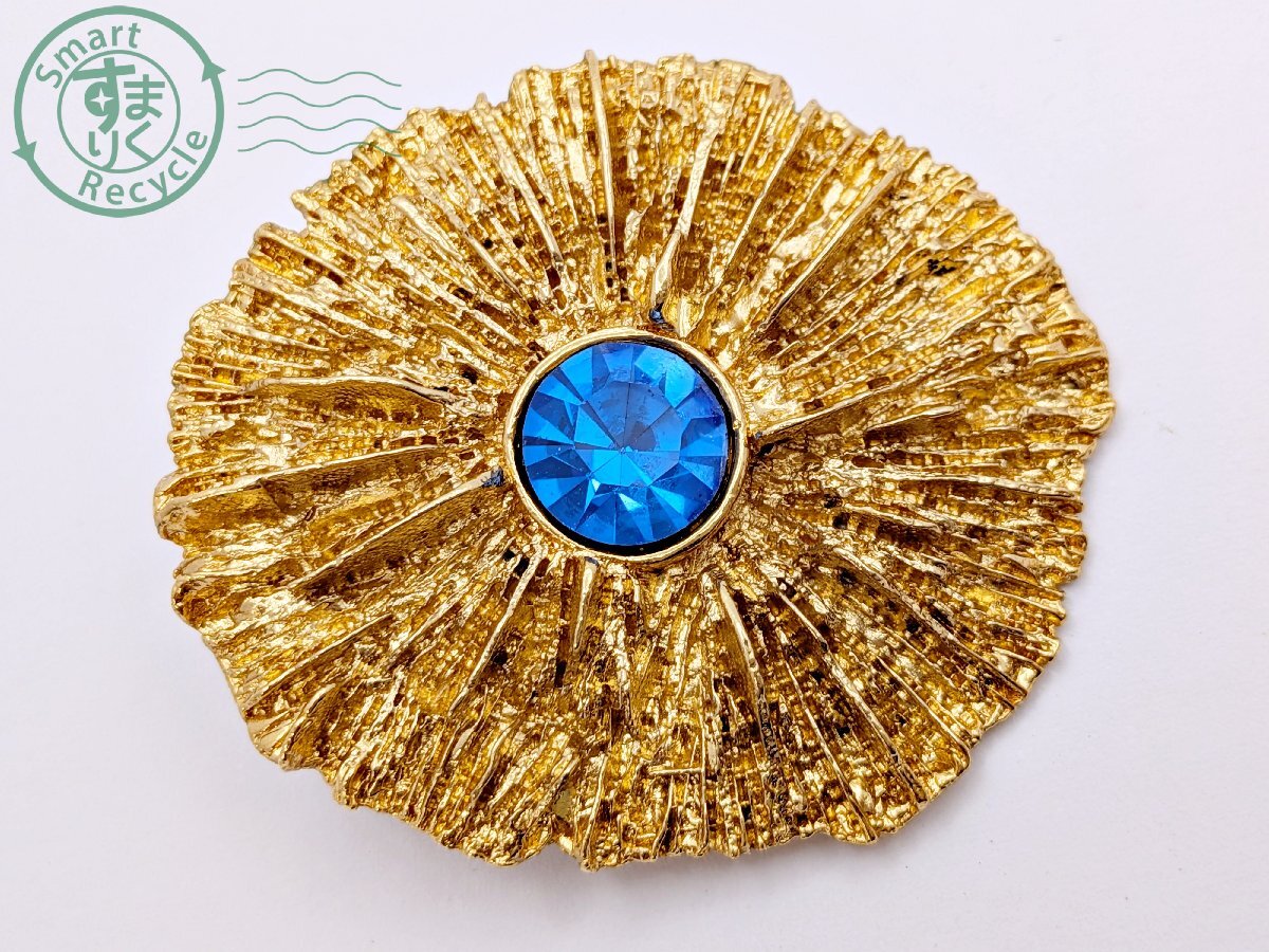 BK0703440 1円 Yves Saint Laurent イヴサンローラン YSL イヤリング 大ぶり カラーストーン ブルー ゴールドカラー ヴィンテージ(その他)｜売買された ...