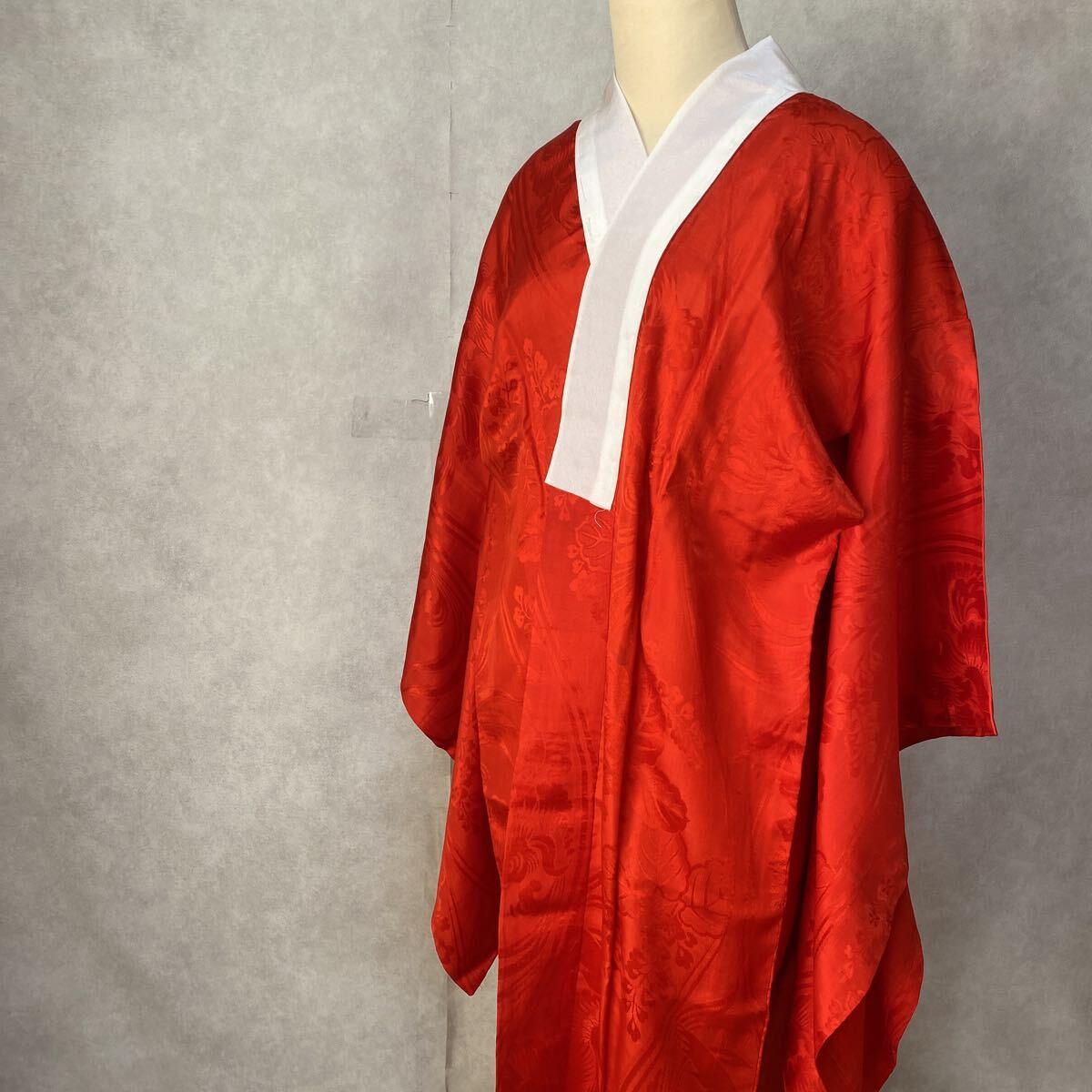 Yahoo!オークション - 長襦袢 アンティーク 着物 赤 鳳凰 昭和レトロ ...