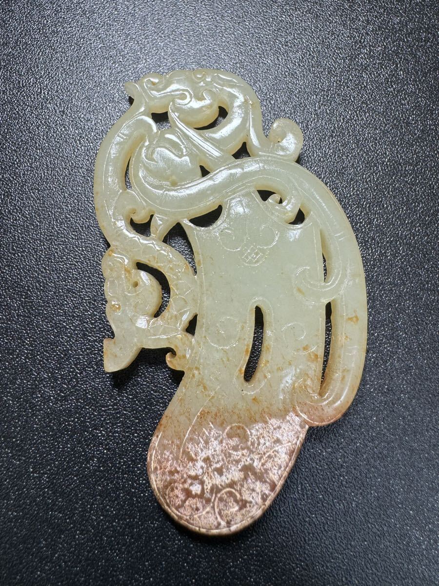 【樂淘letao】日本代購代標第一品牌－戦国時代 和田玉 龍と鳳本玉 時代物 お守り 極細工 和田玉 玉彫 古玩 繊細彫刻 極細工 置物