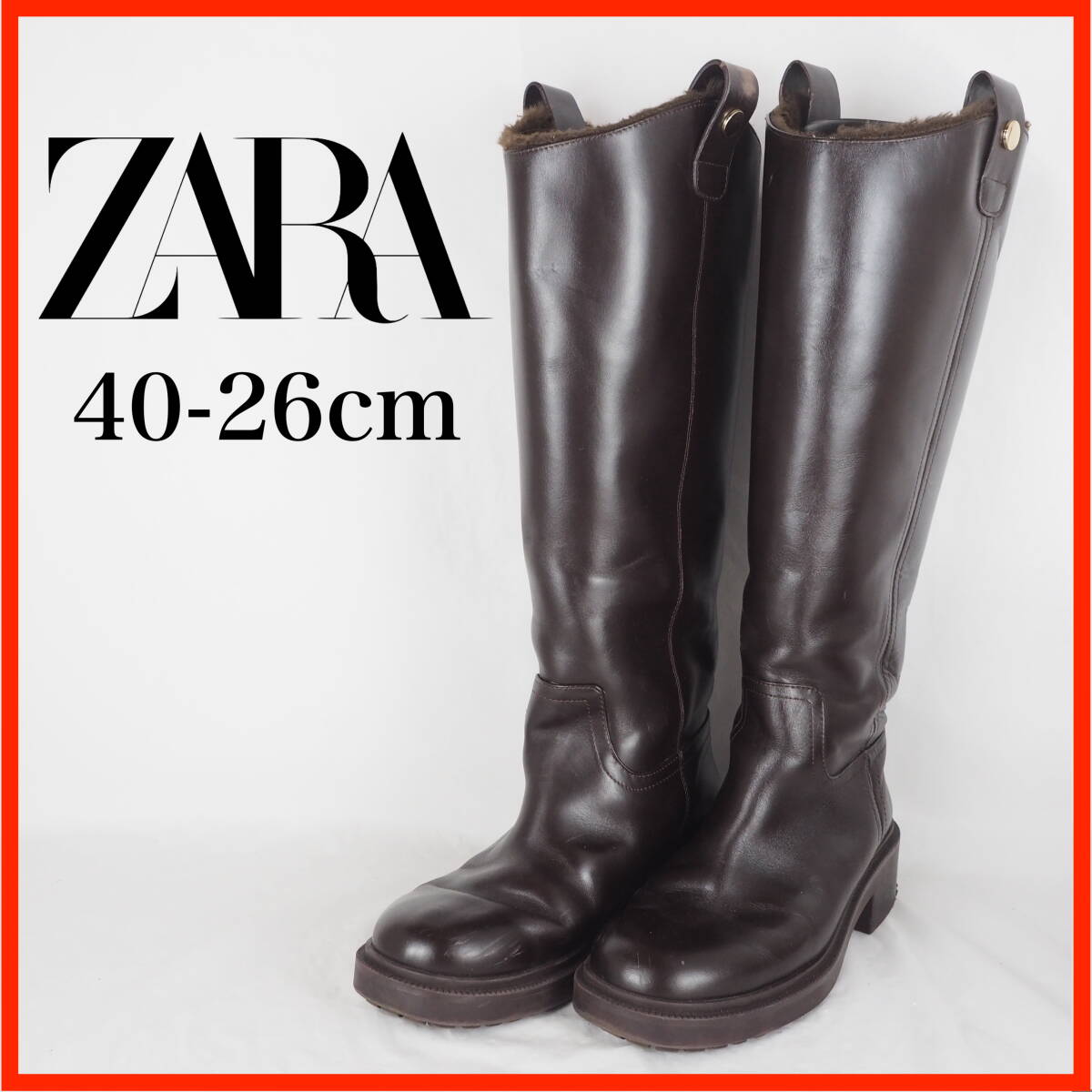 Yahoo!オークション - GB1130 ZARA ザラ レディースロングブーツ 40-26...