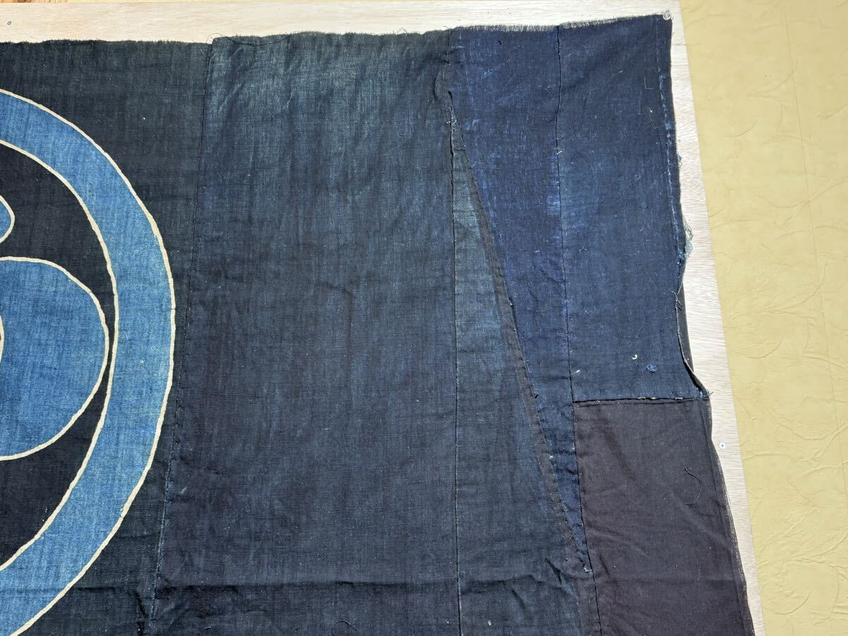 Yahoo!オークション - 【古布】5幅 家紋 藍染 襤褸 壊古 ボロ 継ぎ接ぎ...