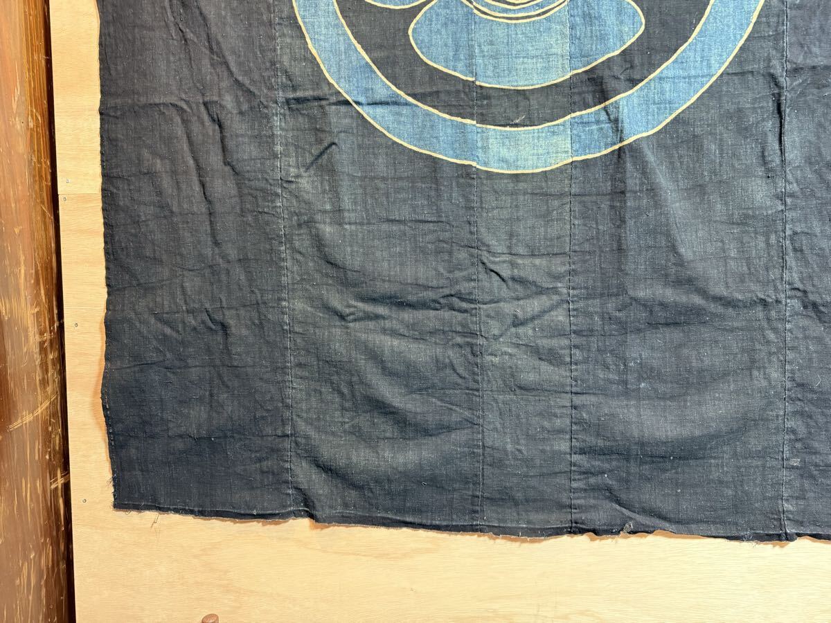Yahoo!オークション - 【古布】5幅 家紋 藍染 襤褸 壊古 ボロ 継ぎ接ぎ...
