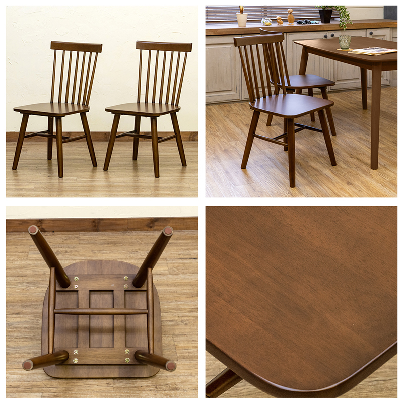 Yahoo!オークション - ダイニングチェア 2脚セット 木製椅子 組立式 お...