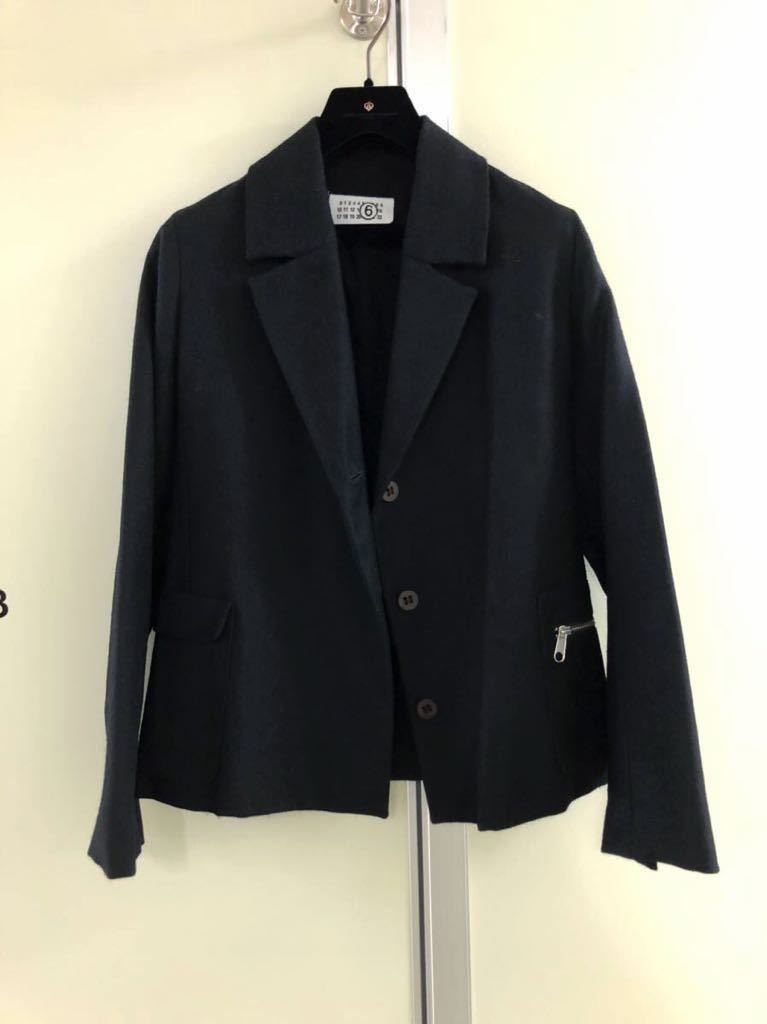 MM6】MAISON MARTIN MARGIELA 2007 黒WOOL 3B ZIPデザイン MM6】MAISON MARTIN MARGIELA 2007 黒WOOL 3B ZIPデザイン