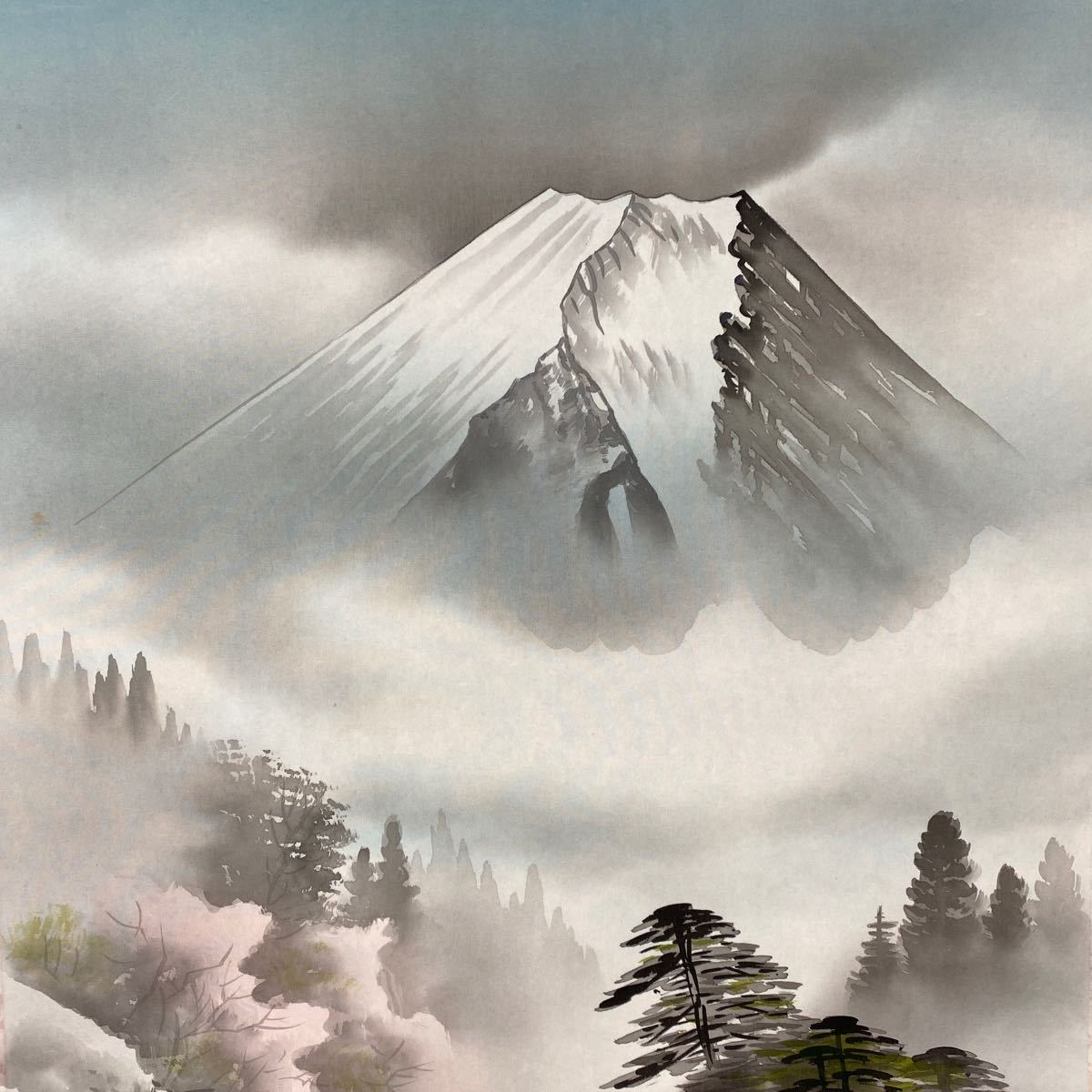 Yahoo!オークション - 【模写】 葛谷聖山 「春景山水図」 絹本肉筆 共...