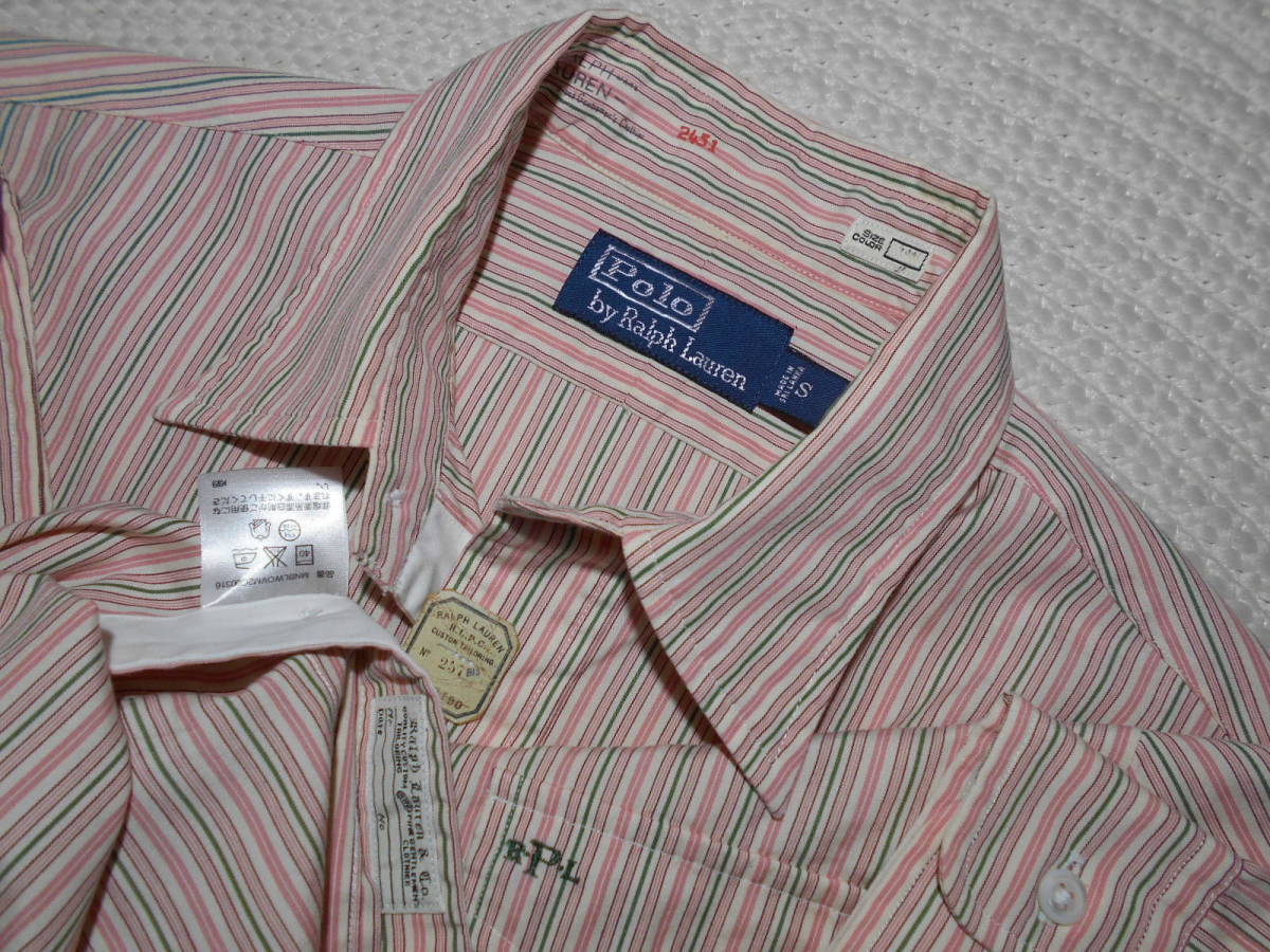 Yahoo!オークション - U889新品 ラルフローレン 白 ピンク緑ストライプ...