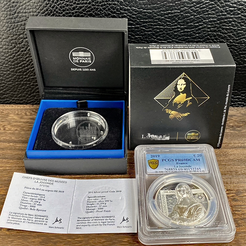Yahoo!オークション - 【極厚銀貨】COA・BOX付 2019 フランス モナリザ...