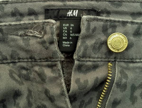 Yahoo!オークション - H&M レオパード柄スキニーパンツ グレー us6