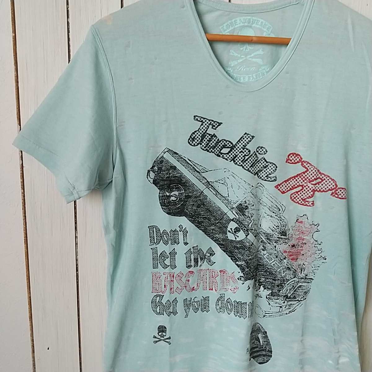 Yahoo!オークション - d29 Roen Tシャツ size 46 スカイブルー 透け感...