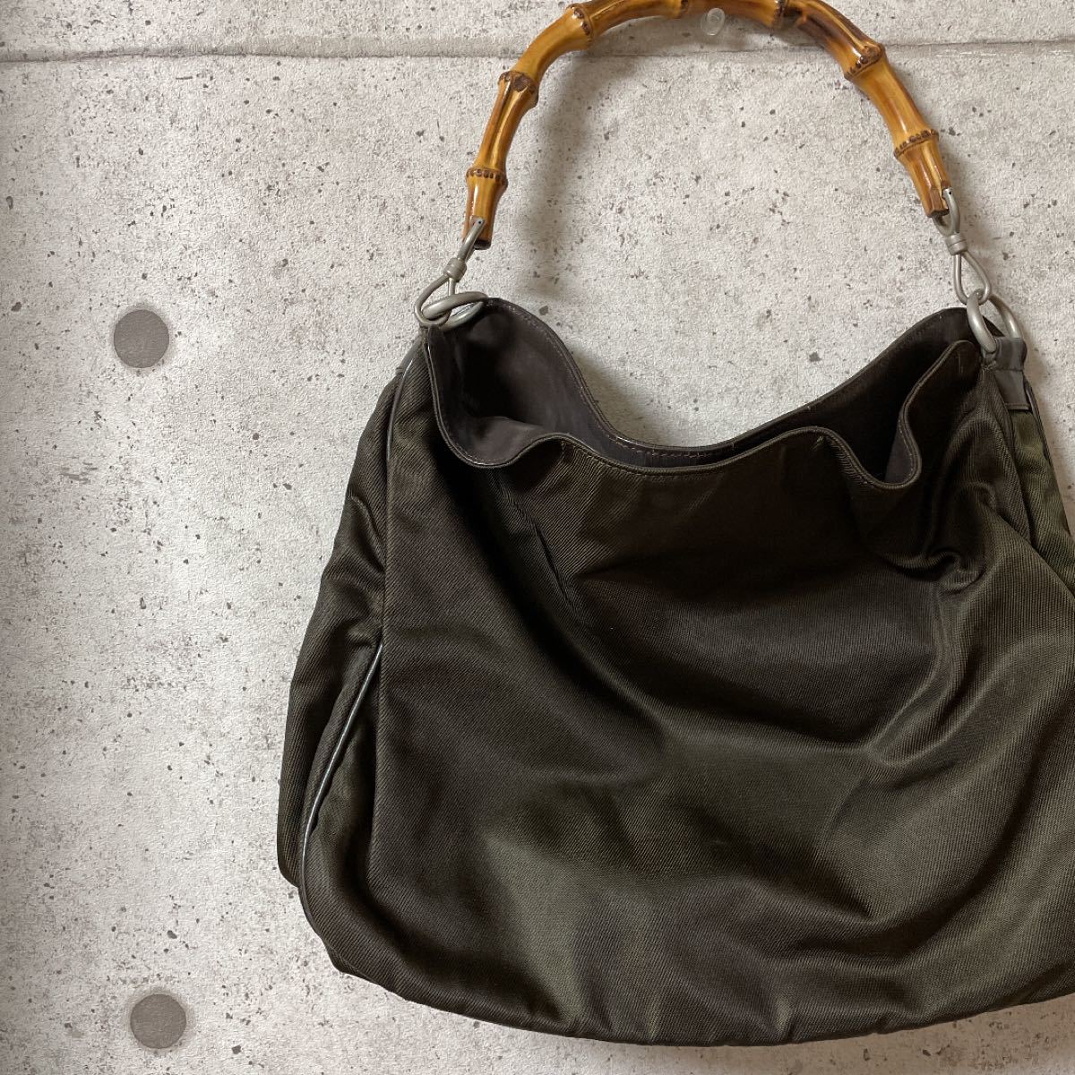 GUCCI グッチ バンブー ナイロン ハンドバッグ ショルダーバッグ GUCCI グッチ バンブー ナイロン ハンドバッグ ショルダーバッグ