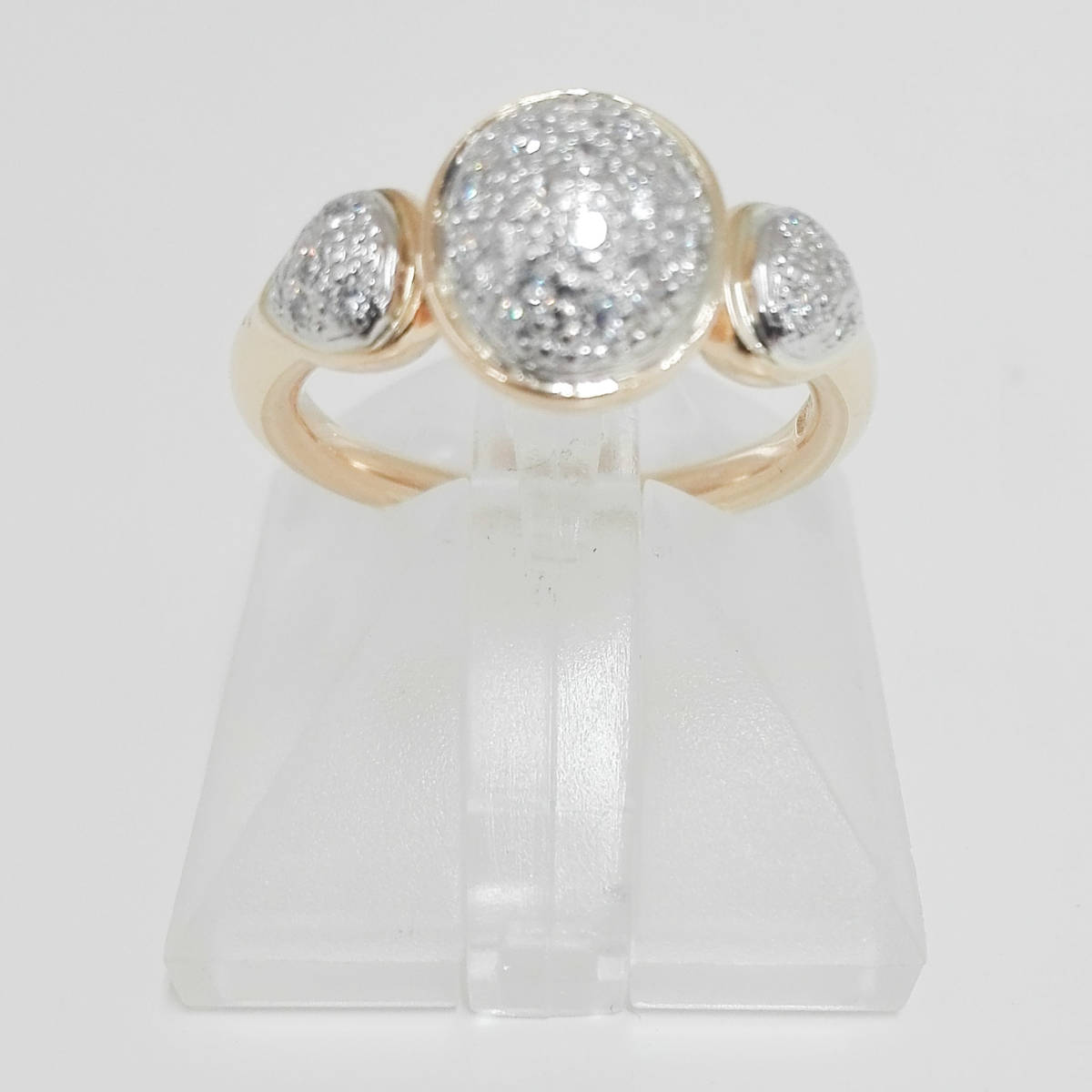 Yahoo!オークション - K18／Pt900 ＃10.5 D0.24ct 5.5g リング