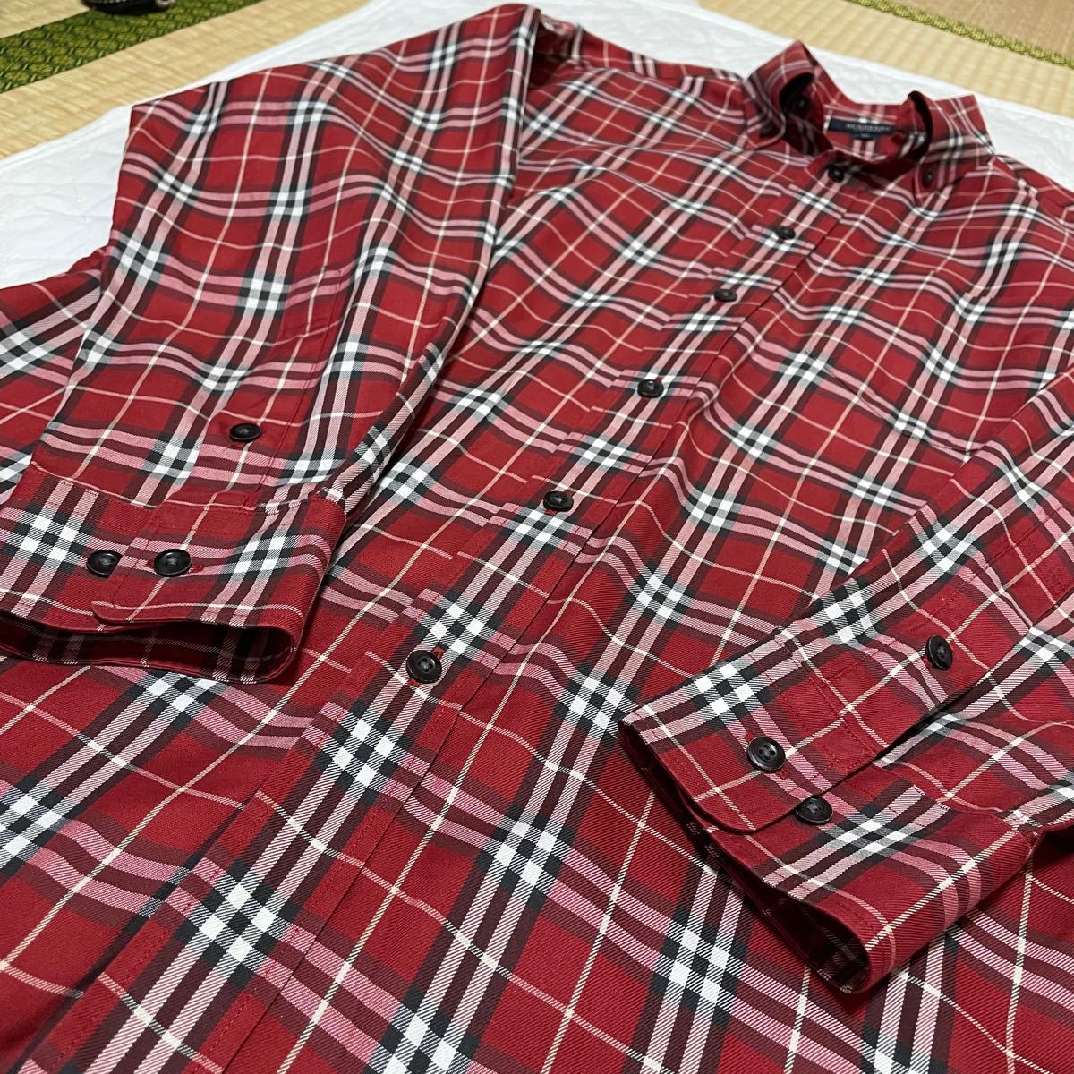 BURBERRY バーバリー 赤チェック 長袖シャツ ノバチェック BURBERRY バーバリー 赤チェック 長袖シャツ ノバチェック