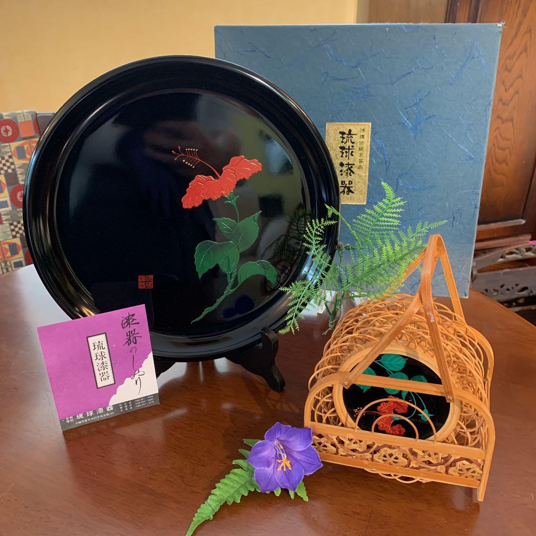 Yahoo!オークション - wasabi y221 沖縄伝統工芸 琉球漆器 黒の漆に真...