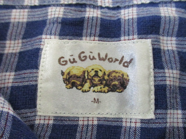Yahoo!オークション - GuGuWorld 長袖シャツ チェック柄 ワンポイント...