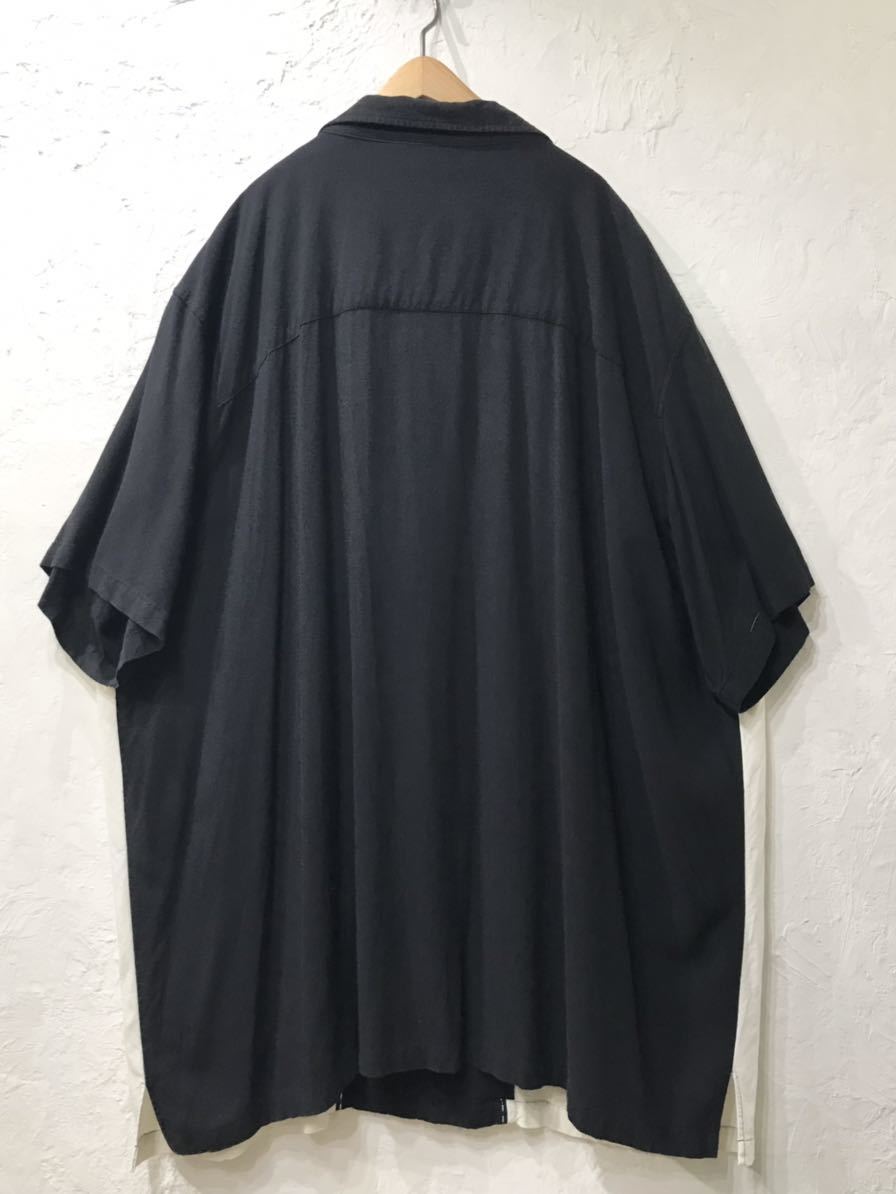 【樂淘letao】日本代購代標第一品牌－5XLビンテージ KING SIZE 黒白レーヨンオープンカラーシャツオーバーサイズ半袖シャツ